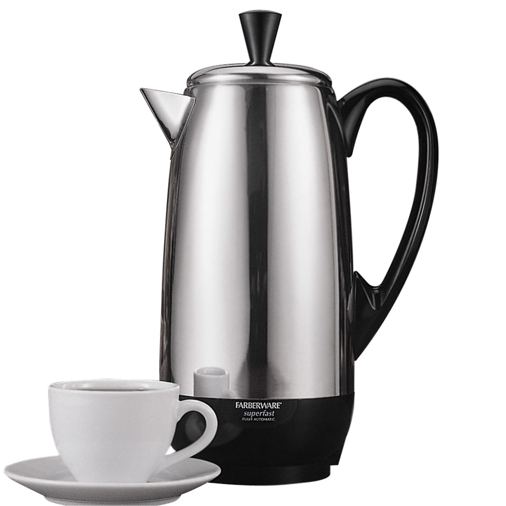 2-12 Cup* Electric Percolator, Stainless Steel | FCP412 | Farberware 2-12 Cup* Electric Percolator, Stainless Steel | FCP412 | Farberware
